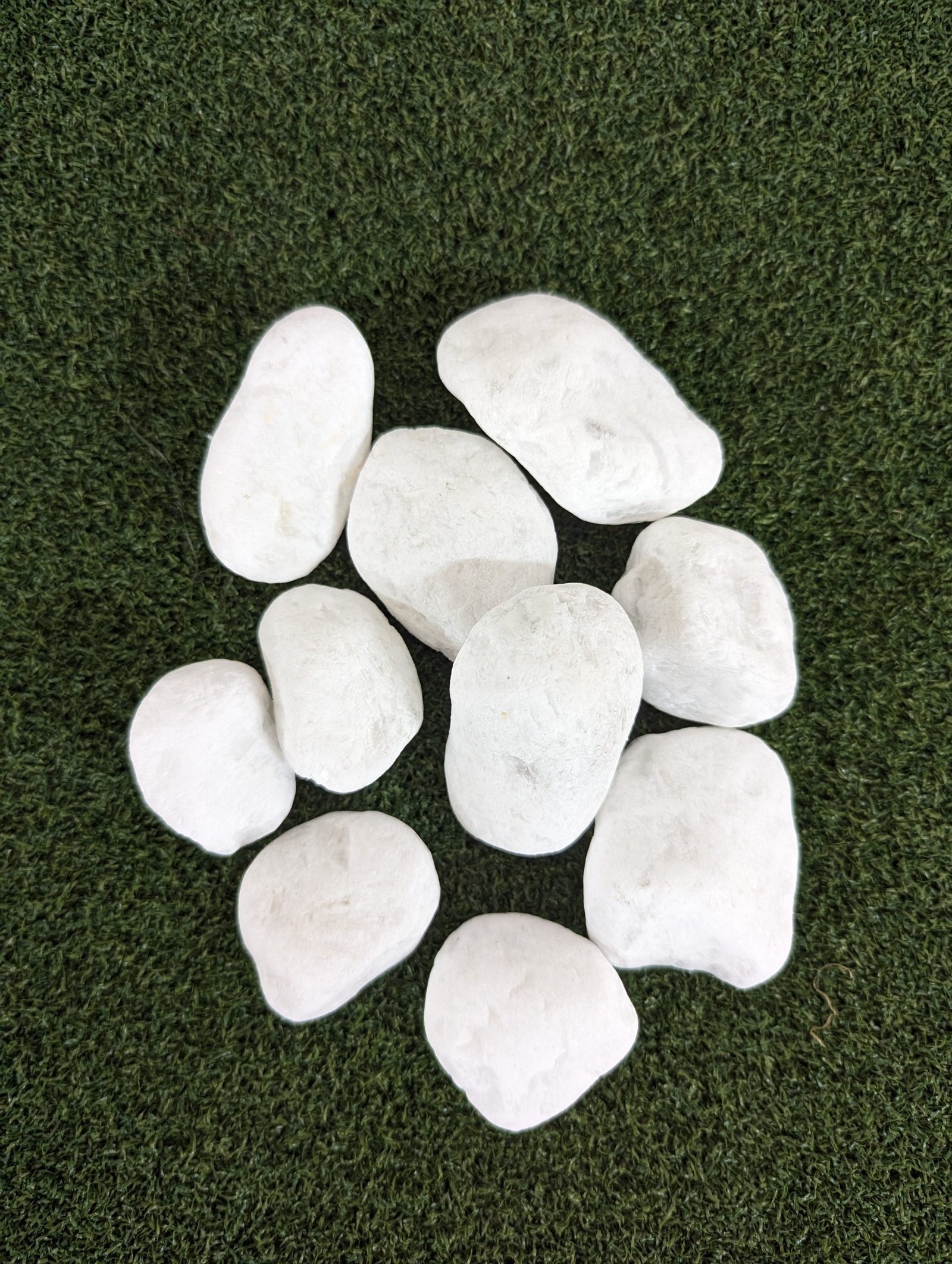 Snow White Pebbles - Timber Sleepers in Melbourne